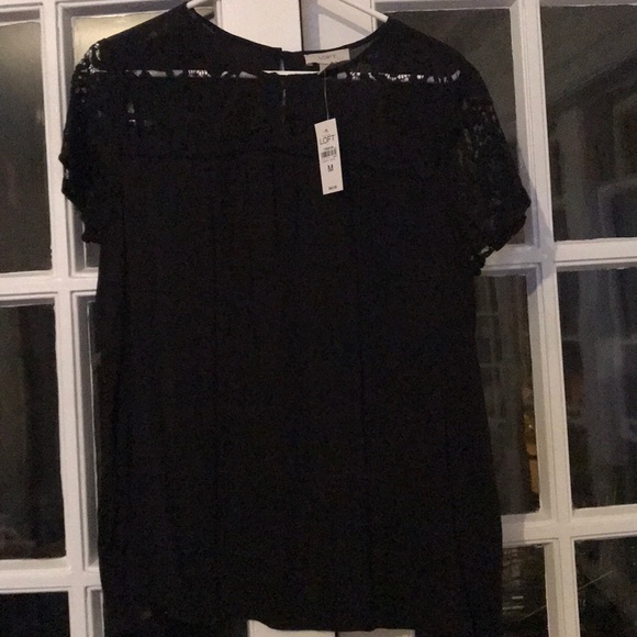 LOFT | Tops | New Loft Black Lace Top | Poshmark